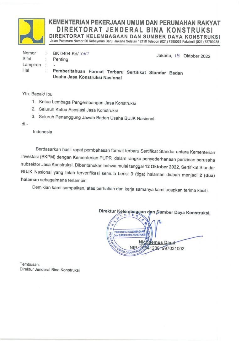 SBU ( Sertifikat Badan Usaha) - PT ALPHA CENTRAL CONSULTANT